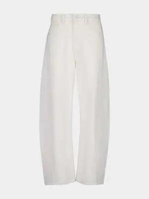 MOTHER The Full-pipe Ankle Barrel Jeans - White