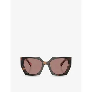 Prada Pr 15ws Rectangle-frame Sunglasses - Brown