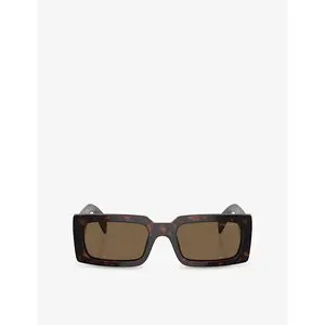 Prada Tortoiseshell Pillow-frame Sunglasses - Brown