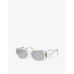 Prada Pr 17ws Rectangular-frame Sunglasses - Clear