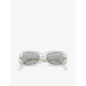 Prada Pr 17ws Rectangular-frame Sunglasses - Clear