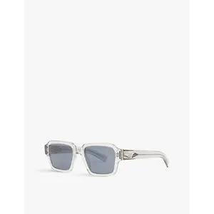 Prada Pr 02zs Transparent Square-frame Acetate Sunglasses - Grey