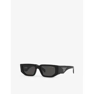 Prada Pr 09zs Rectangle-frame Sunglasses - Black