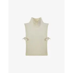 Soeur High-neck Sleeveless Wool Jumper - Ecru