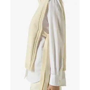 Soeur Sleeveless High-neck Wool Jumper - Ecru
