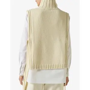 Soeur Sleeveless High-neck Wool Jumper - Ecru