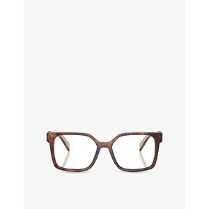 Prada Rectangle Acetate Optical Glasses - Brown
