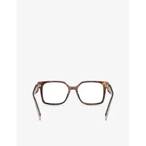 Prada Rectangle Acetate Optical Glasses - Brown