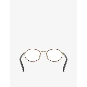 Prada Oval-frame Metal Eyeglasses - Brown