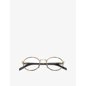 Prada Oval-frame Metal Eyeglasses - Brown