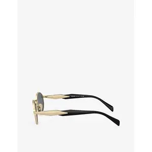 Prada Oval-frame Metal Sunglasses - Gold