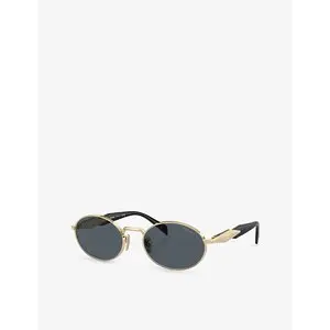 Prada Oval-frame Metal Sunglasses - Gold