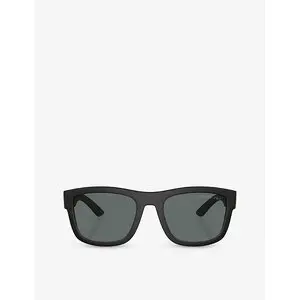 Prada Pillow-frame Nylon Sunglasses - Black