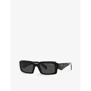 Prada Pr 27zs Rectangle-frame Acetate Sunglasses - Black