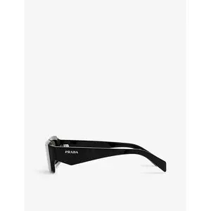 Prada Pr 27zs Rectangle-frame Acetate Sunglasses - Black