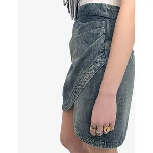 Zadig&Voltaire Julipe Wrap-front Denim Mini Skirt