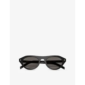 Prada Pr B15s Oval-frame Acetate Sunglasses - Black