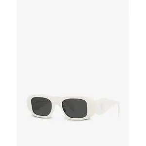 Prada Rectangular-frame Acetate Sunglasses - White
