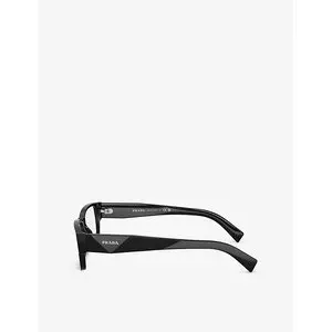 Prada B09v Acetate Rectangle Sunglasses - Black