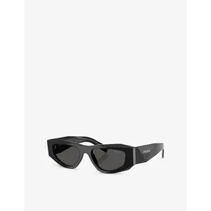 Prada Pr B19s Pillow-frame Acetate Sunglasses - Black
