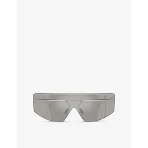 Prada Irregular-frame Metal Sunglasses - Silver