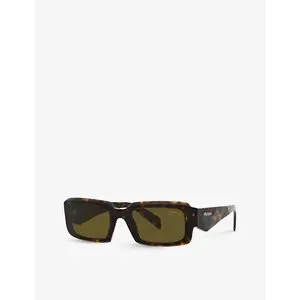 Prada Pr 27zs Tortoiseshell Acetate Rectangle Frame Sunglasses - Brown