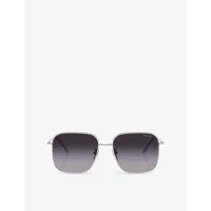 Prada Square-frame Metal Sunglasses - Silver