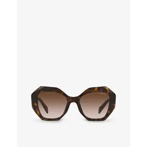 Prada Pr16ws Irregular-frame Acetate Sunglasses - Brown