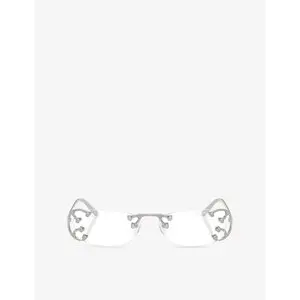 Prada Rectangle-frame Metal Sunglasses - Silver