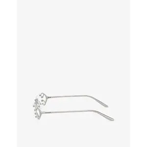 Prada Rectangle-frame Metal Sunglasses - Silver