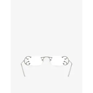 Prada Rectangle-frame Metal Sunglasses - Silver