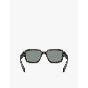 Prada Rectangle-frame Acetate Sunglasses - Brown