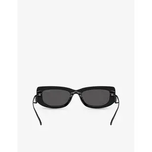 Prada Rectangle Frame Acetate And Metal Sunglasses - Black