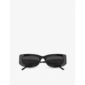Prada Rectangle Frame Acetate And Metal Sunglasses - Black