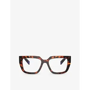 Prada Pr A03v Square-frame Tortoiseshell Acetate Eyeglasses - Brown
