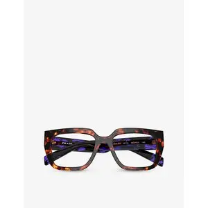Prada Pr A03v Square-frame Tortoiseshell Acetate Eyeglasses - Brown
