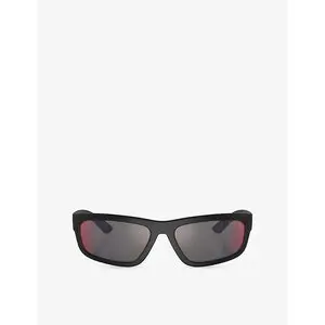 Prada Ps 05zs Rectangular Sunglasses - Black