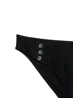 TOTEME Ribbed Button Bikini Bottom - Black