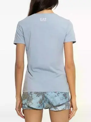 EA7 Sequin-logo T-shirt - Blue