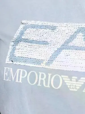 EA7 Sequin-logo T-shirt - Blue
