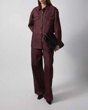 GOLDEN GOOSE Shirt Journey W's Patty Denim - Bordeaux