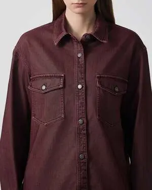 GOLDEN GOOSE Shirt Journey W's Patty Denim - Bordeaux