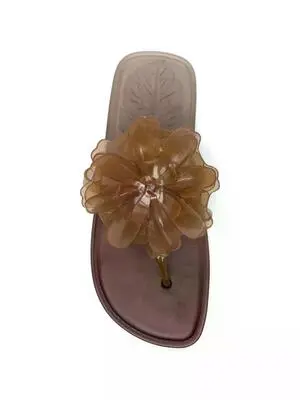 Farm Rio Flower Flat Sandals - Neutrals