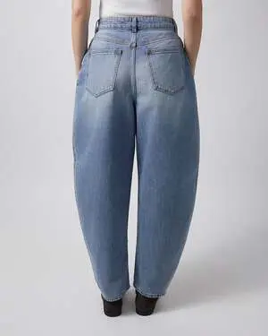 RÓHE Fransje Sculptural Denim Trousers - Washed Blue