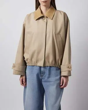 RÓHE Jacket Suede Collar Blouson - Sand