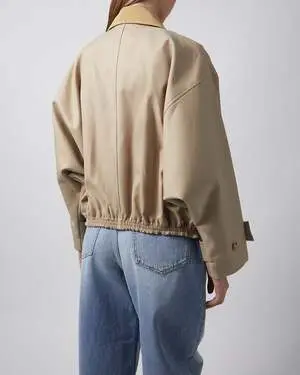 RÓHE Jacket Suede Collar Blouson - Sand