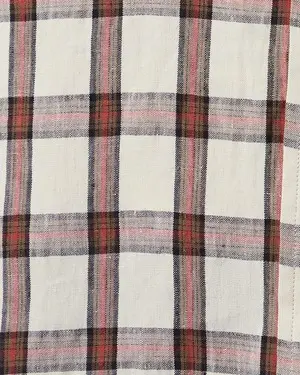 RÓHE Oversized Check Linen Shirt - Red