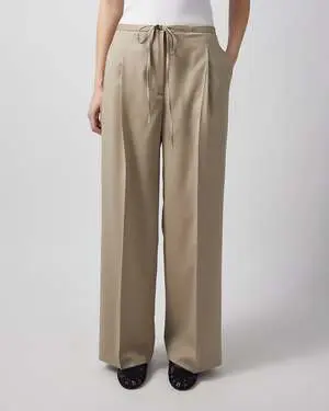 RÓHE Relaxed Drawstring Trousers - Beige