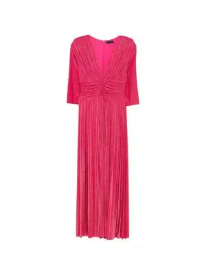 Liu Jo Pleated V-neck Maxi Dress