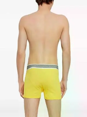 Versace Ribbed Cotton-jersey Trunks - Yellow